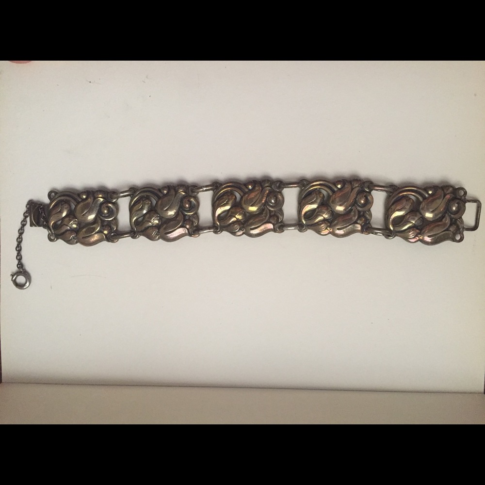 Antique Silver Bracelet - Gem